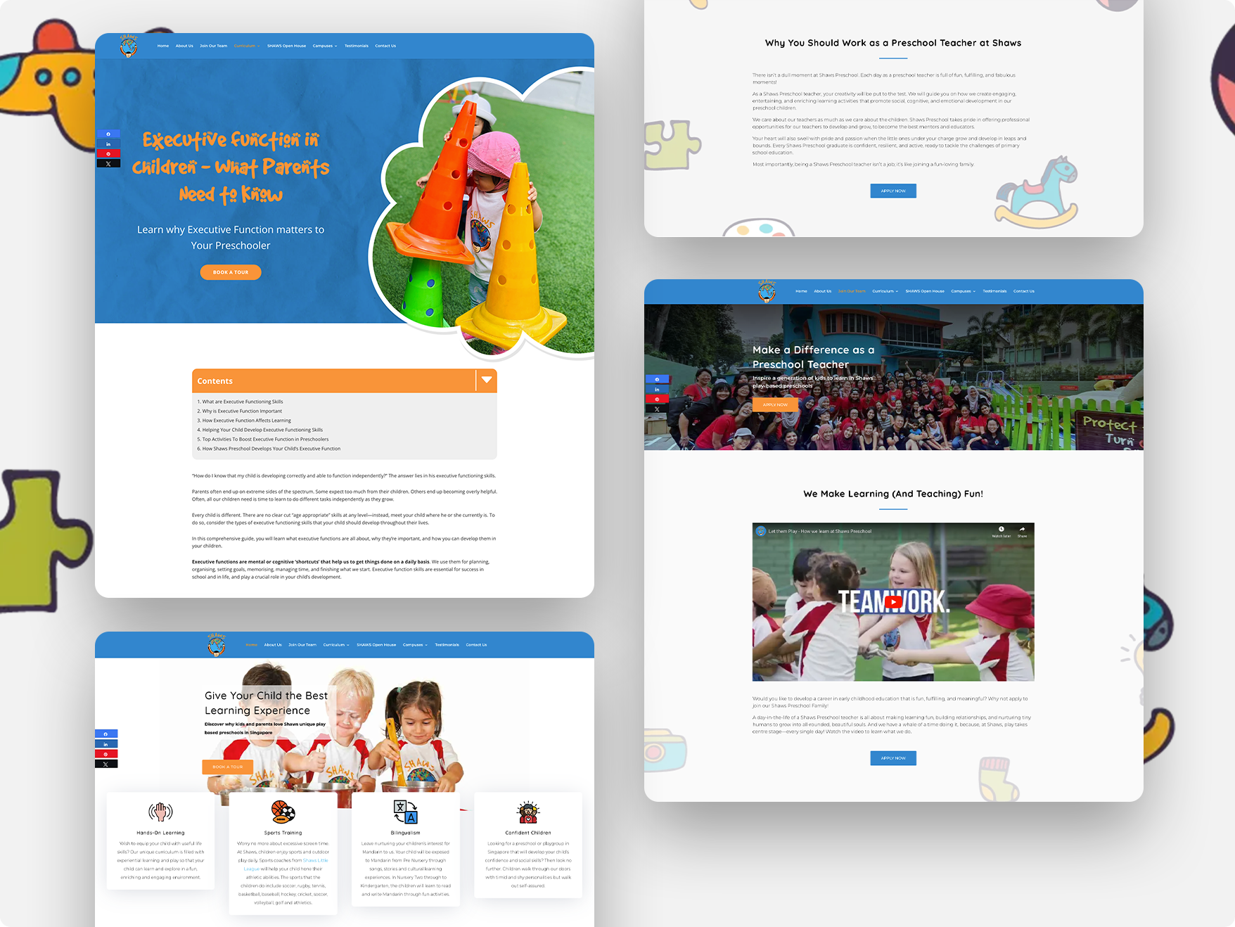 Web Design ad Development Project | Shaws Preschool